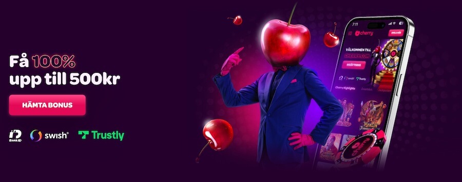 Cherry Casino - Hämta bonus på 200% upp till 2000 kr!
